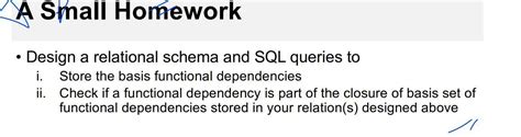 Solved A Small Homework Design A Relational Schema And Sql