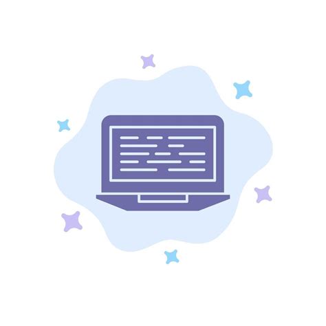 Laptop Coding Code Screen Computer Blue Icon On Abstract Cloud Background Vector Art At