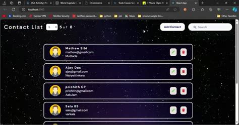New Project Contact List With Reactjs Prichith C P Posted On The Topic Linkedin