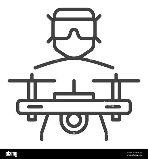 Man And Fpv Drone Vector Concept Linear Icon Or Symbol Stock Vector Image And Art Alamy