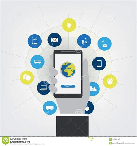 Colorful Internet Of Things Cloud Computing Design Concept With Icons