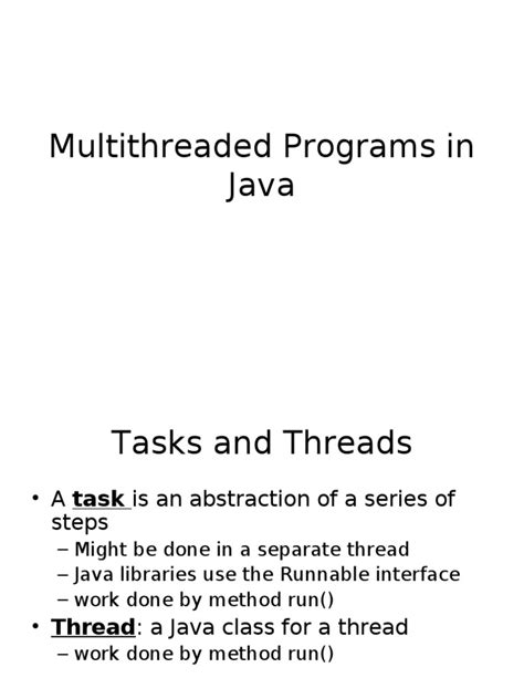 Multithreaded Programs In Java Pdf Thread Computing Method Computer Programming