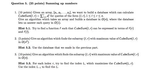 Solved Question 5 25 Points Summing Up Numbers 1 10