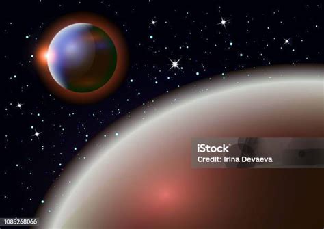 우주 행성 하늘 별과의 환상적인 배경 벡터 일러스트입니다 0명에 대한 스톡 벡터 아트 및 기타 이미지 0명 과학 구 Istock
