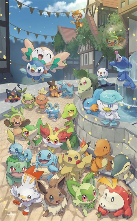 Pikachu Eevee Rowlet Piplup Bulbasaur And 23 More Pokemon Drawn