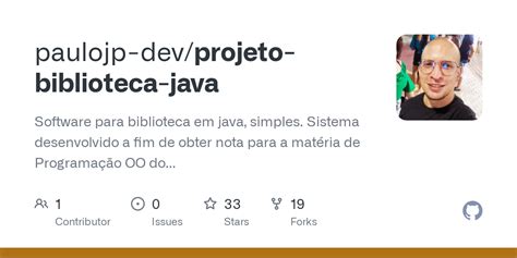 Github Paulojp Dev Projeto Biblioteca Java Software Para Biblioteca Em Java Simples Sistema