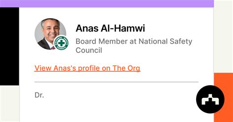 Anas Al Hamwi Board Member At National Safety Council The Org