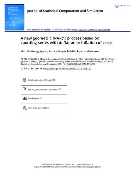 Pdf A New Geometric Inar 1 Process Based On Counting Series With
