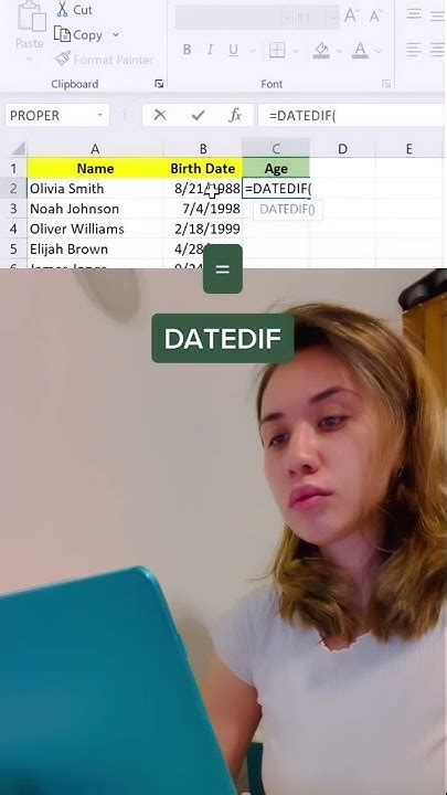 Learn How To Calculate Age Using Datedif Function In Microsoft Excel