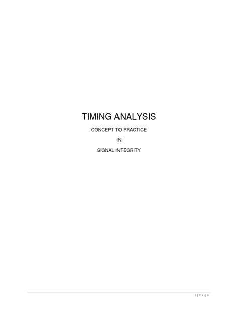 Timing Analysis Concept To Practice In Signal Integrity Download