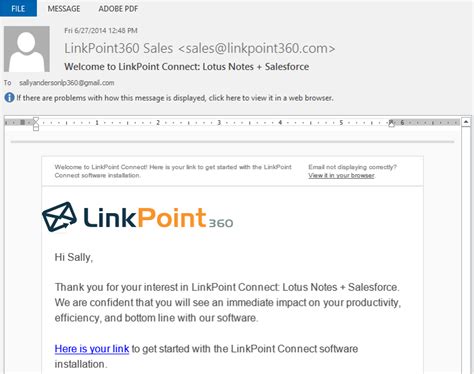 Installing Linkpoint Connect Ibm Notes Salesforce Knowledge Base Linkpoint360