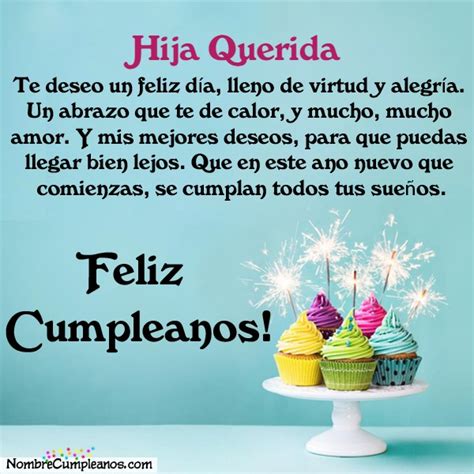Feliz Cumpleaños Hija Querida Tartas Tarjetas Deseos