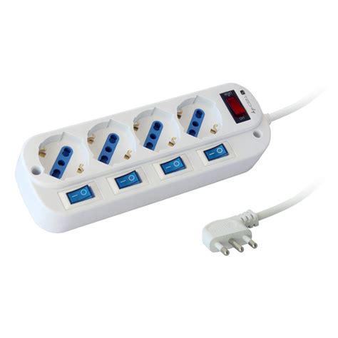 Multi Socket 4 Dual Sizegerman Standard With Indipendent Switches And Multi Socket 4 Dual Sizegerman Standard With Indipendent Switches And