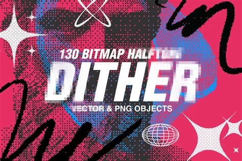 130 dither bitmap vector and png set design cuts grafici