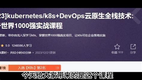 【韩先超】[2023]kubernetes K8s Devops云原生全栈技术 基于世界1000强 Bili 46320632310 Bili