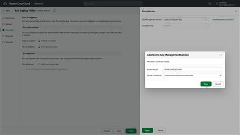 Step Edit Encryption Settings Veeam Data Cloud