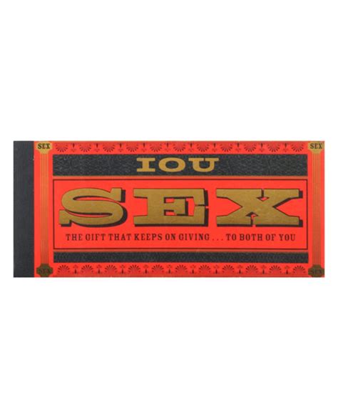 I O U Sex Checks Coupon Book Classex