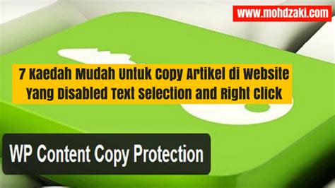 7 Kaedah Mudah Untuk Copy Artikel Di Website Yang Disabled Text Selection And Right Click Mohd