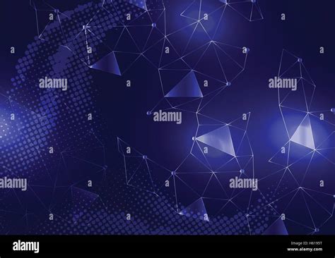 Wireframe Mesh Polygonal Background Vector Illustration Stock Vector