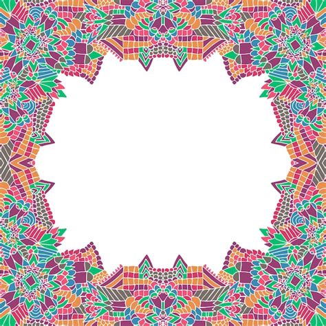 Premium Vector Zentangle Frame Frame Ornament With A Lot Of Zentangle Shapes Ethnic Tribal