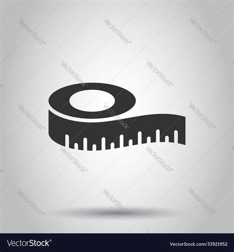 Measure Tape Icon In Flat Style Ruler Sign Vector Image