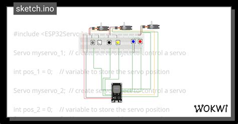 Three Servo Six Push Button Wokwi Esp32 Stm32 Arduino Simulator