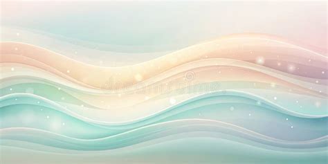 Serene Pastel Wave Abstract Background With Glimmering Lights Generative Ai Stock Illustration