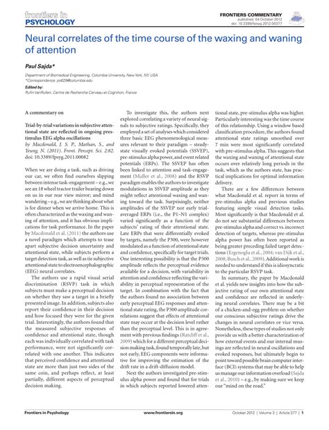 Pdf Neural Correlates Of The Time Course Of The Waxing And Waning Of