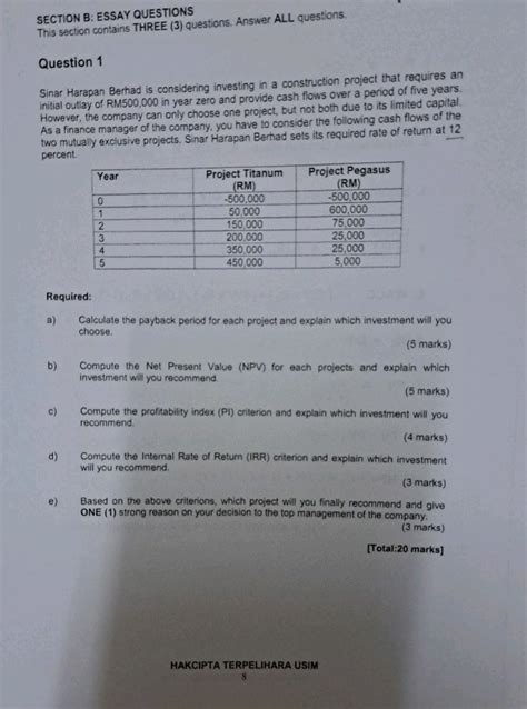 SECTION B ESSAY QUESTIONS This Section StudyX