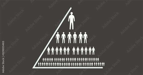 World Hierarchical Pyramid Of Human Control Conceptual Animation Stock