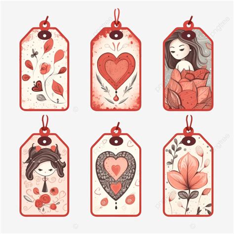 귀여운 발렌타인 데이 태그 세트 사랑의 상징 발렌타인 데이 선물 사랑의 모양 Png 일러스트 및 이미지 에 대한 무료 다운로드 Pngtree