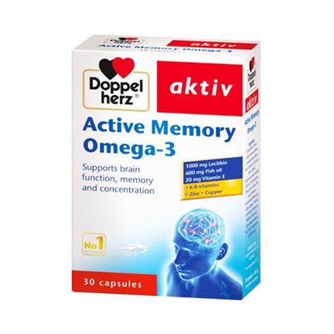 Doppelherz Aktiv დოპელჰერც აქტივი მემორი ომეგა3 30 კაფსულა