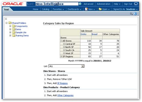 Obiee 11116 New Dashboard Analysis And Reporting Features