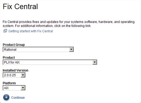 Using Fix Central To Find And Download PL I For AIX PTFs