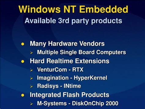 PPT Windows NT Embedded An Overview Microsoft Corporation PowerPoint Presentation ID 4248333