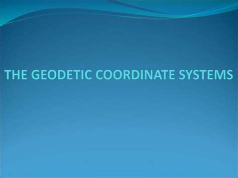Coordinate Systems Lecture 3 Pptx