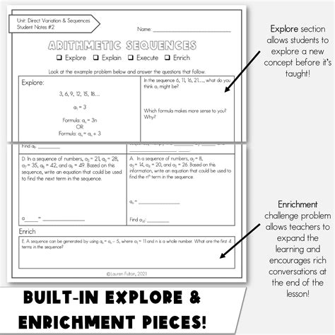 Arithmetic Sequences Notes Algebra 1 Lauren Fulton Math