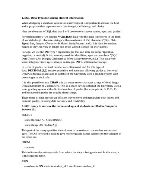 My Discussion Assignment Unit 4 Pdf Data Type Integer Computer