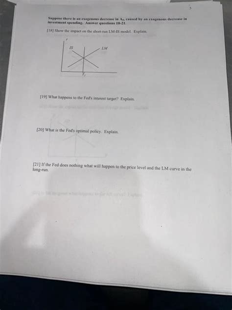 Solved Suppose There Is An Exogenous Decrease In As Caused