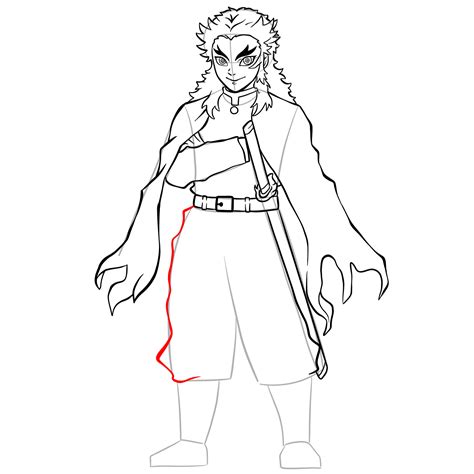 Step By Step How To Draw Kyojuro Rengoku From Demon S