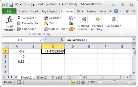 Ms Excel How To Use The Atanh Function Ws Ms Excel How To Use The Atanh Function Ws