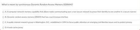Solved What Is Meant By Synchronous Dynamic Random Access