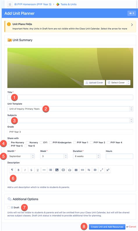 Creating IB PYP Unit Plans ManageBac Help Centre