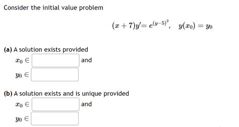 Solved Consider The Initial Value