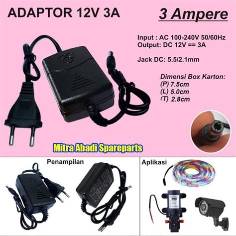 Adaptor 12v 3a 36w 12 Volt 3 Ampere 36 Watt Lazada Indonesia