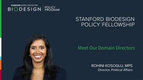 Stanford Biodesign Policy Program Meet Our Domain Directors Rohini