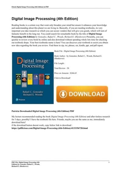Pdf Digital Image Processing Th Edition