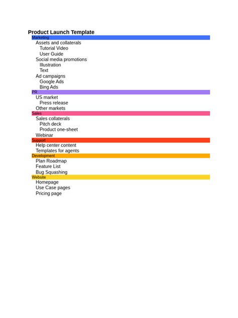 Product Launch Template Pdf