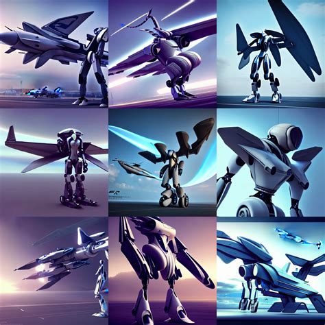 Furry Art Male Aeromorph Robotic Anthro With A Jet Stable Diffusion