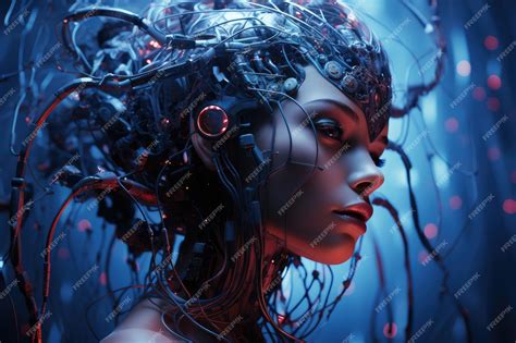 Premium Ai Image Neural Network Supercomputer In The Form Of A Beautiful Girl